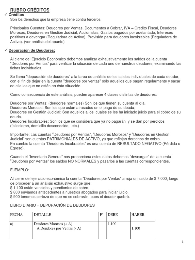 Analisis de Ds X Vtas - TEORIA 1-4 - 231020 - 082219 | PDF | Deuda incobrable | Economias