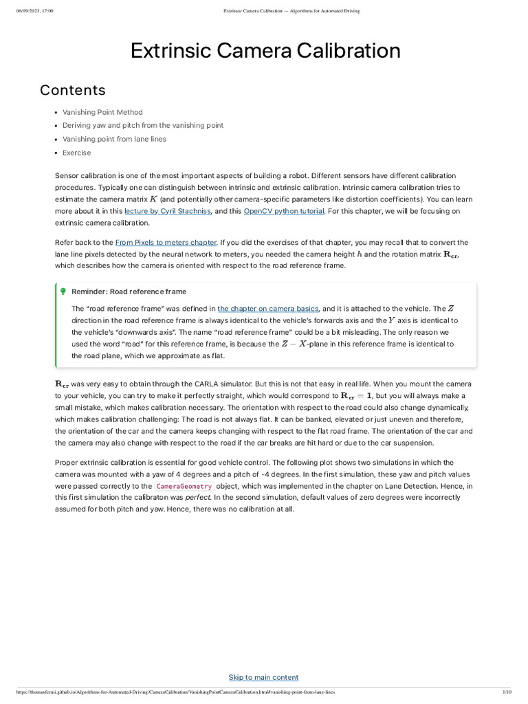 Extrinsic Camera Calibration - Algorithms For Automated Driving ... Extrinsic Camera Calibration - Algorithms For Automated Driving ...