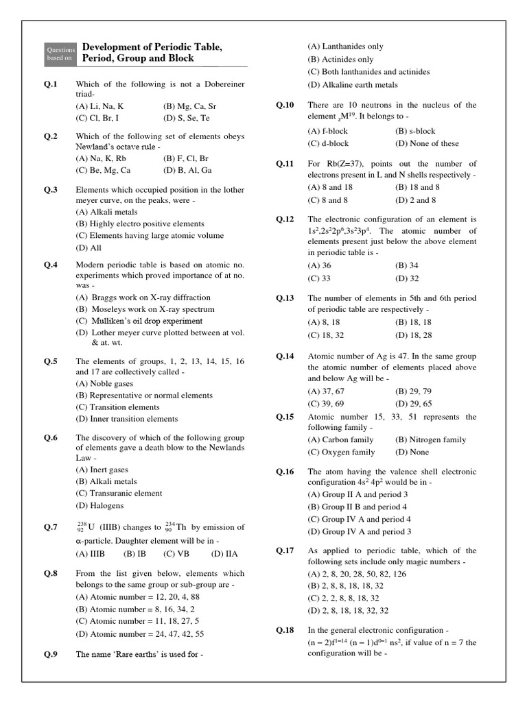 Periodic Sheet - SRG | PDF | Periodic Table | Chemical Elements