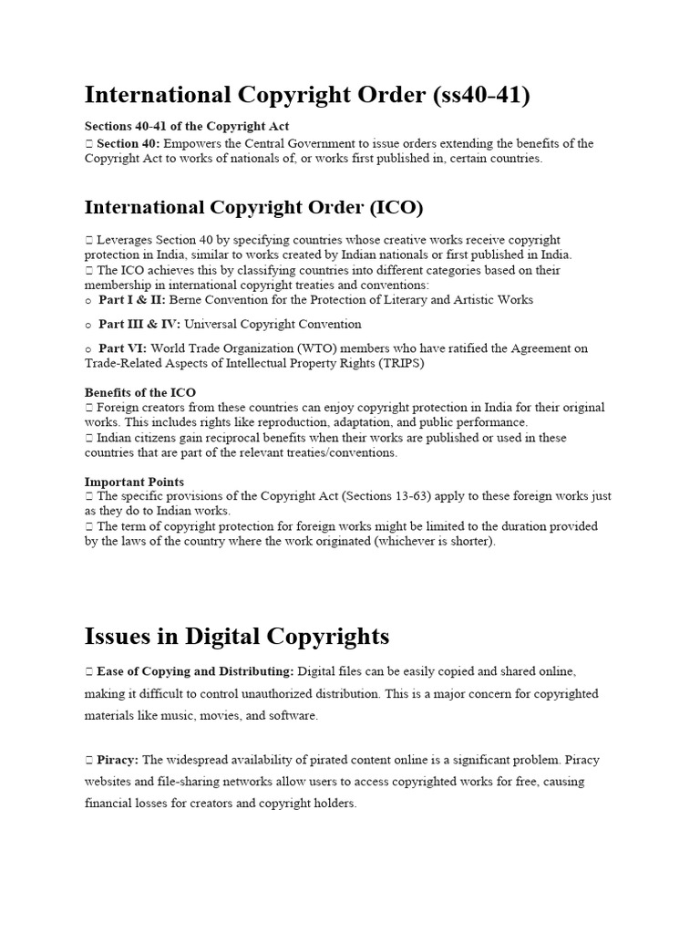 International Copyright Order Unit 1 Last Part (Ipr) | PDF | Copyright | Copyright Infringement