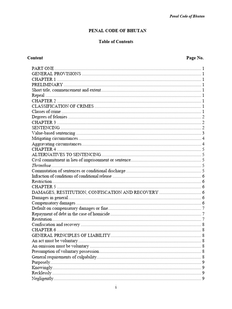 Bhutan Penal Code | Download Free PDF | Fraud | Theft