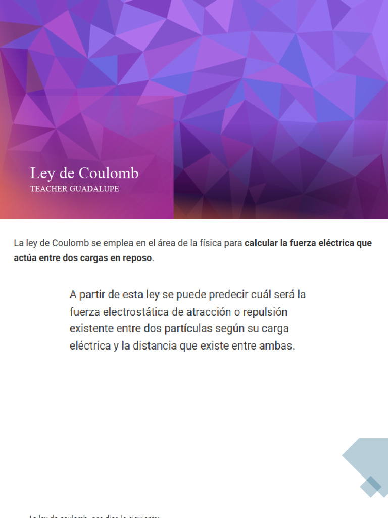 Ley de Coulomb: Fundamentos y Ejercicios | PDF