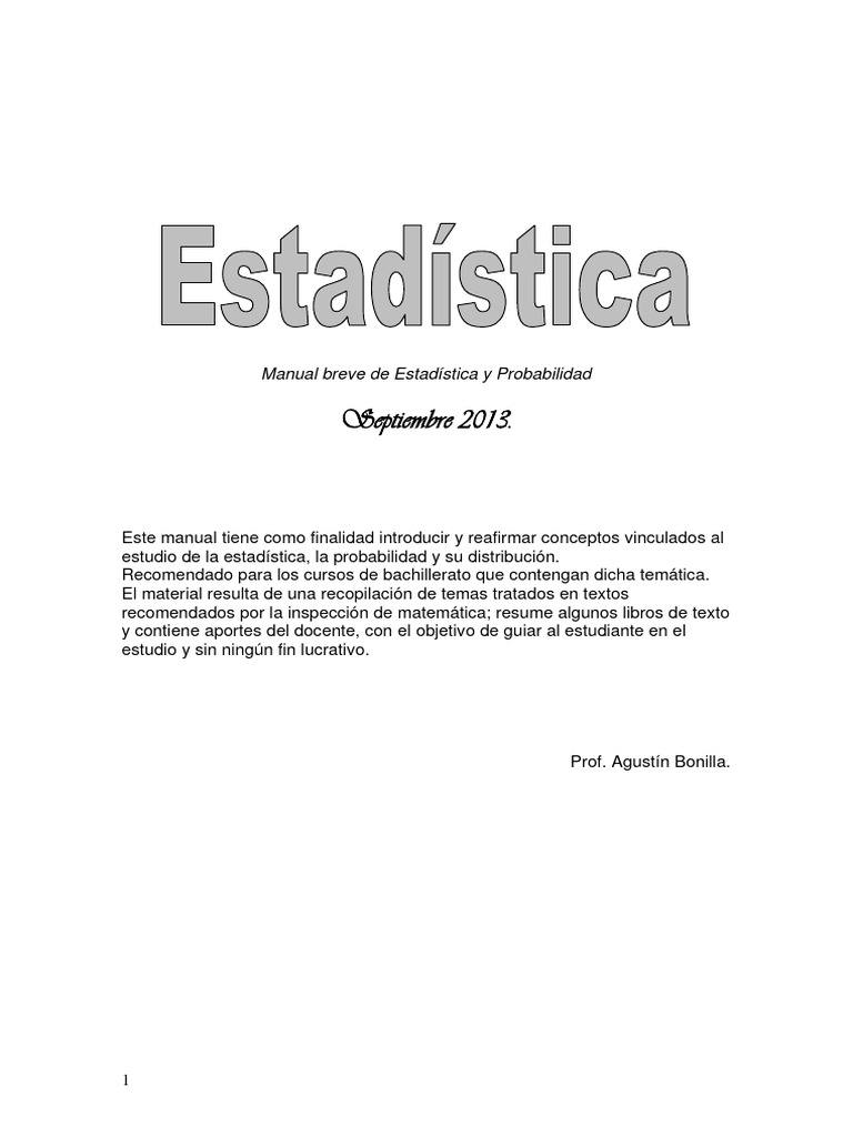 Estadc 3 Adstica | PDF | Teoría de probabilidad | Estadísticas