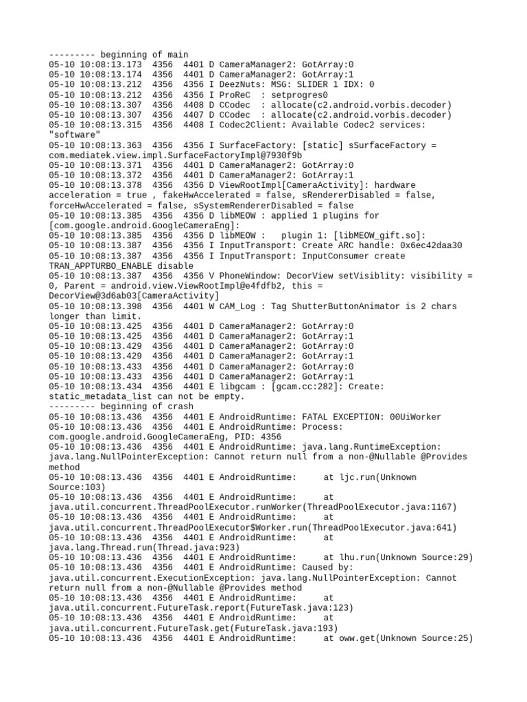Logcat 1715310493097 | PDF | Java Platform | Operating System Technology