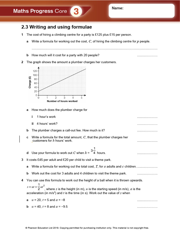 Writing and Using Formulae | PDF | Speed | Force