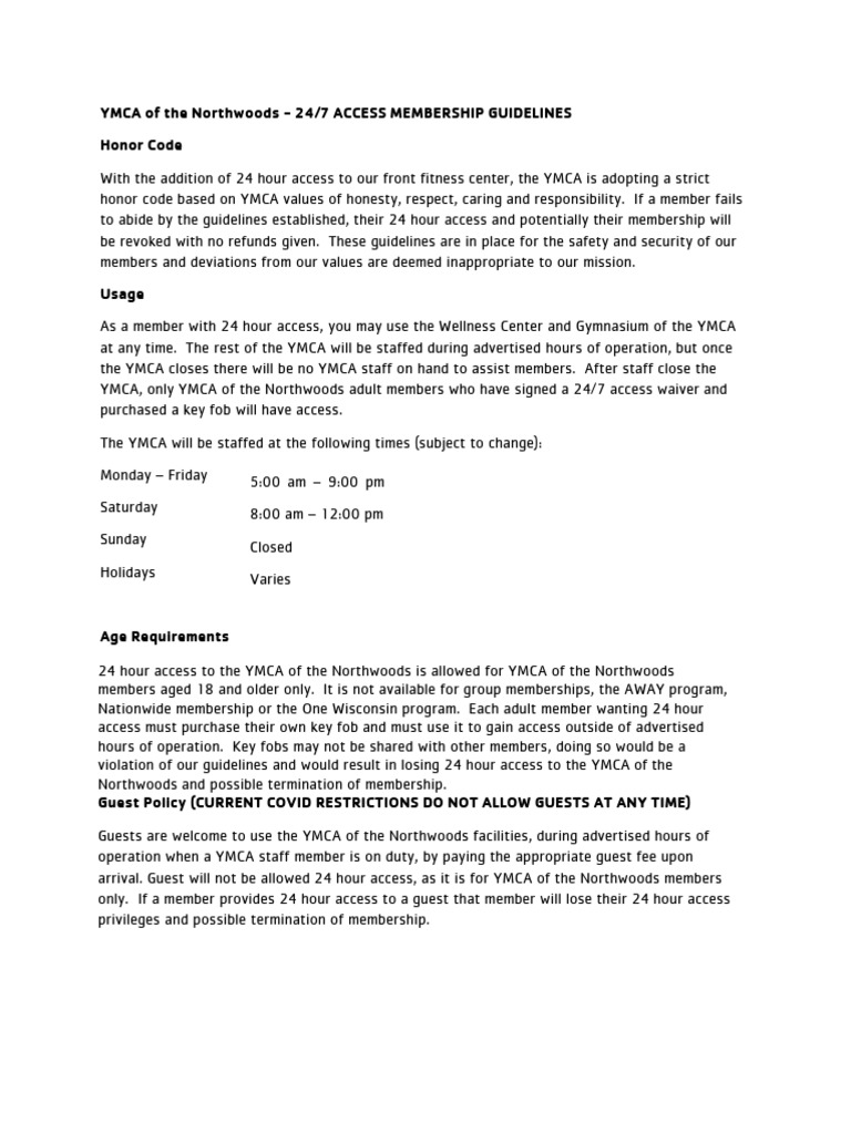 24 Hour Guidelines | Download Free PDF | Ymca