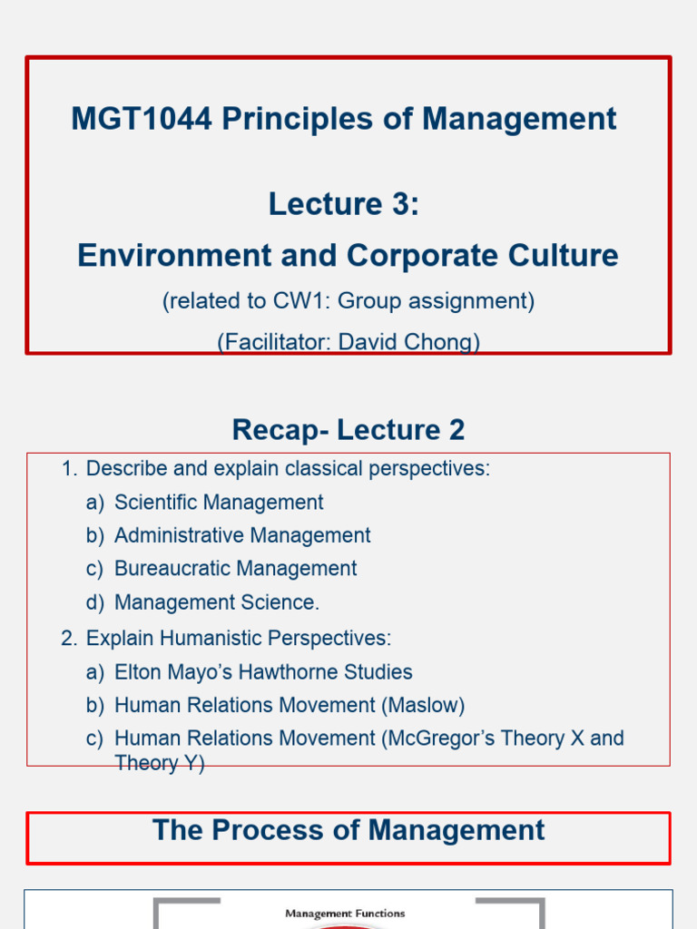 Lecture 3-MGMT PPT DC | PDF | Organizational Culture | Supply Chain