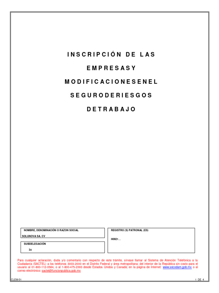 INSCRIPCIÓN IMSS Editable | PDF | Ingenieria Eléctrica | México