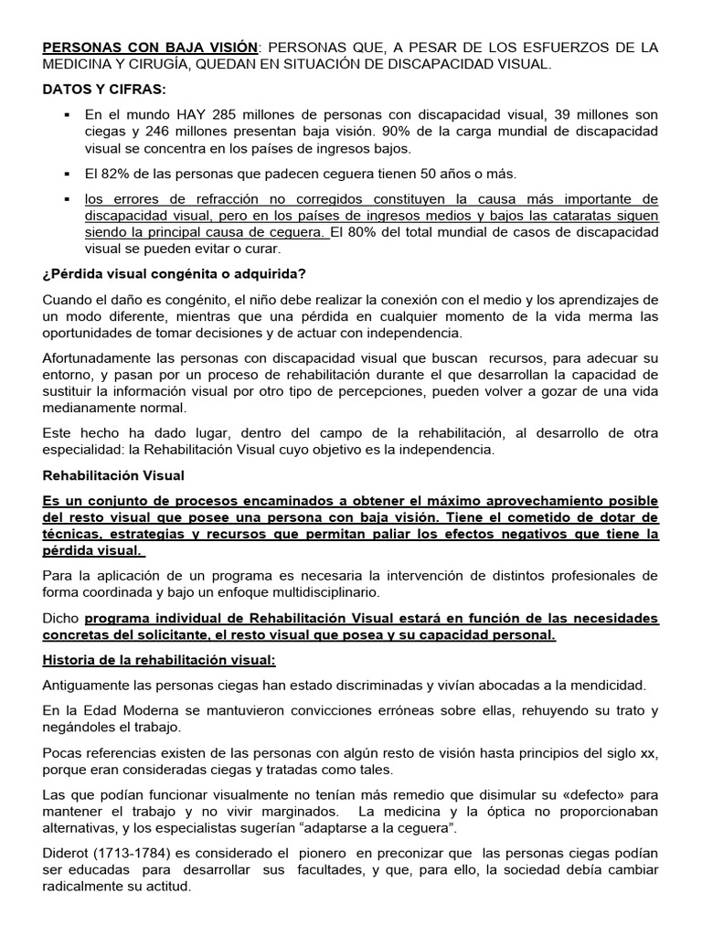 Resumen | PDF | Discapacidad visual | Sentidos