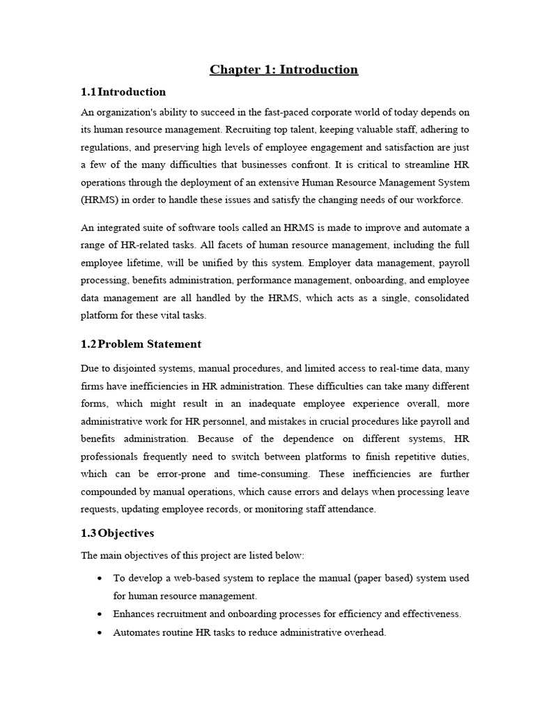 HRMS Proposal | PDF | Human Resource Management | Software Engineering