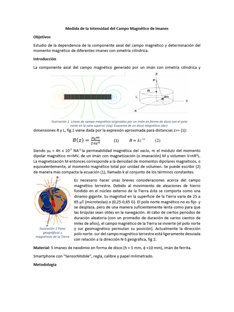 Campo Magnetico de Un Iman | PDF | Campo magnético | Imán