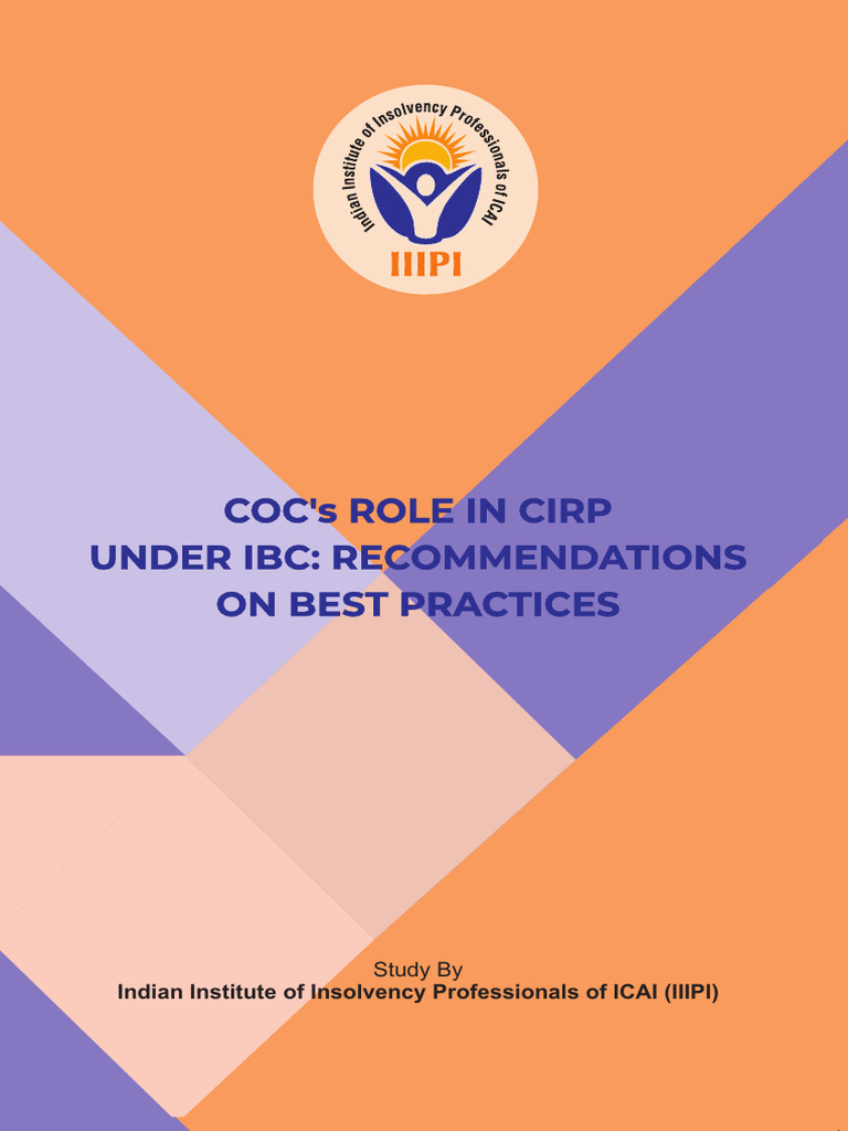 COCs ROLE IN CIRP UNDER IBC RECOMMENDATIONS ON BEST PRACTICES | PDF ...
