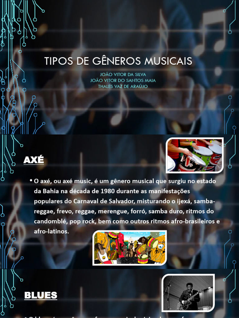 Tipos de Gêneros Musicais Diversos | PDF