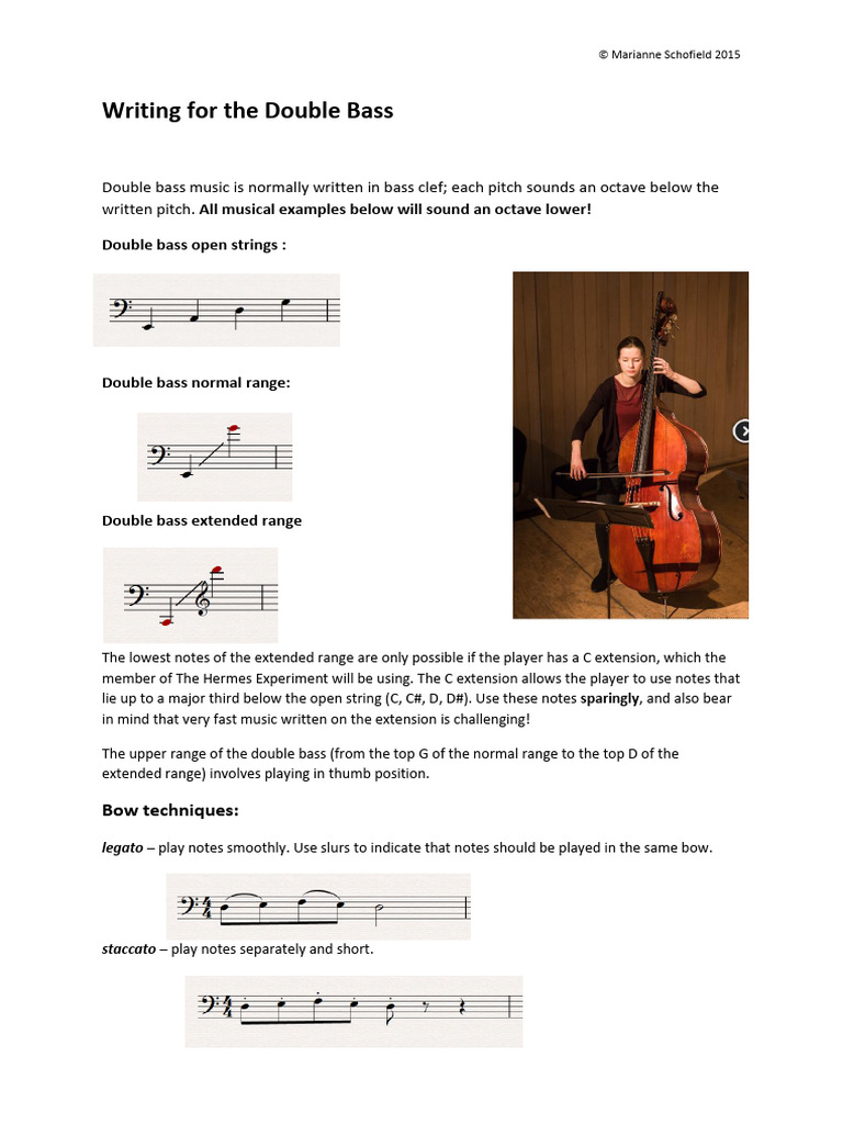 Double Bass Writing | Download Free PDF | Double Bass | String Instruments
