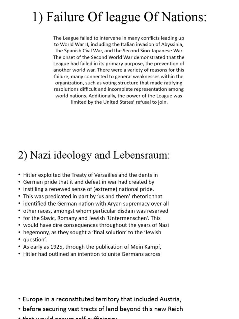 1) Failure of League of Nations | PDF | Benito Mussolini | Fascism