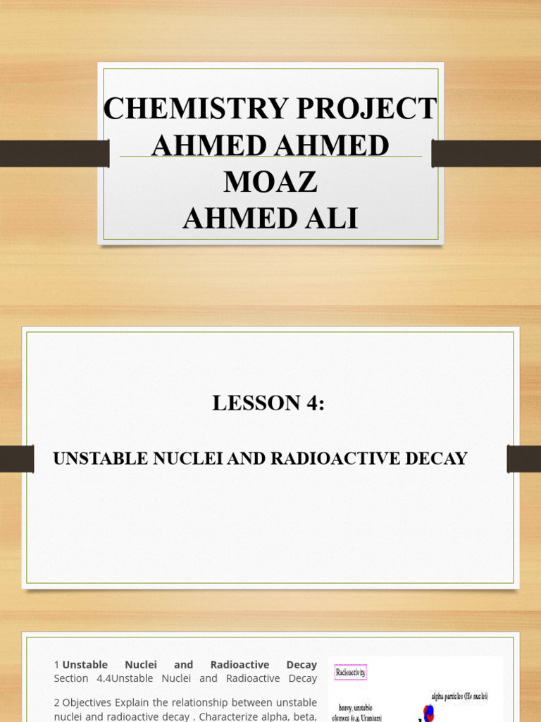 Chemistry Project | PDF | Radioactive Decay | Atoms