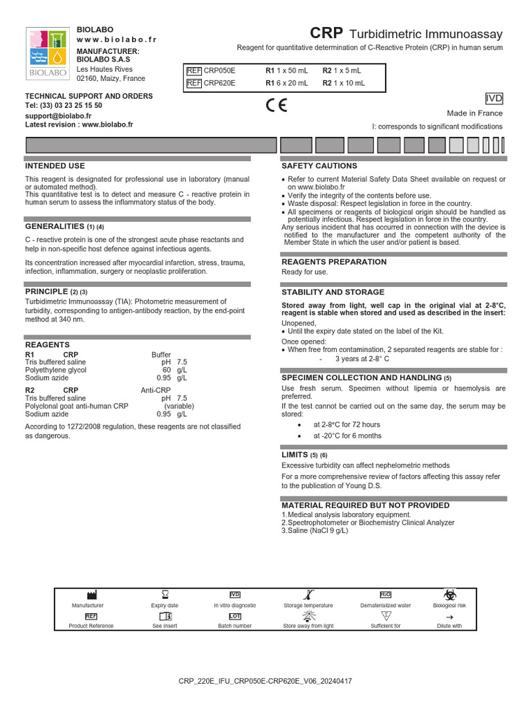 At CRP | PDF | C Reactive Protein | Calibration