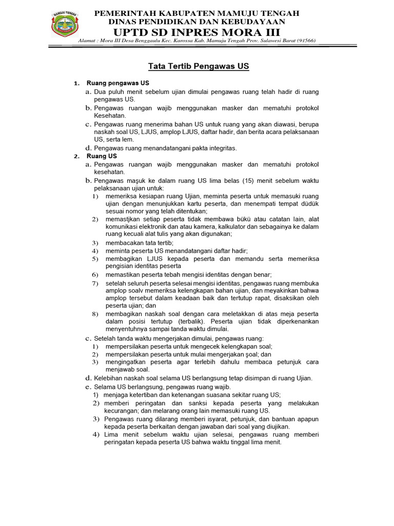 Tata Tertib Pengawas US | PDF