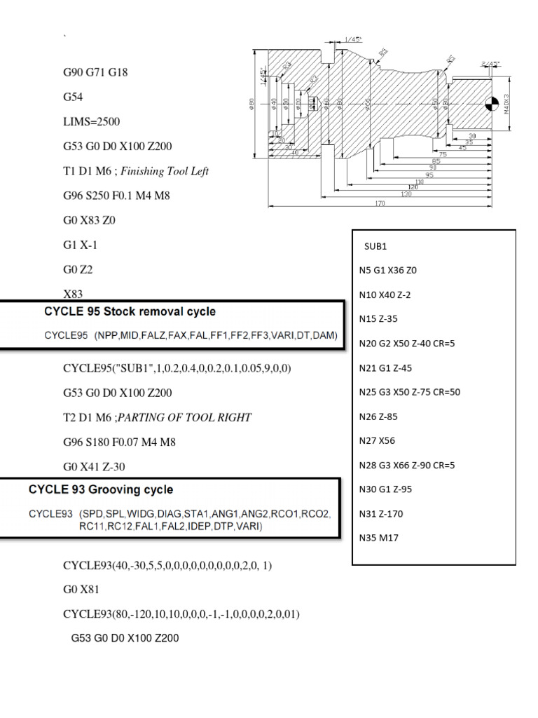 CNC Programming G-Code Example | PDF