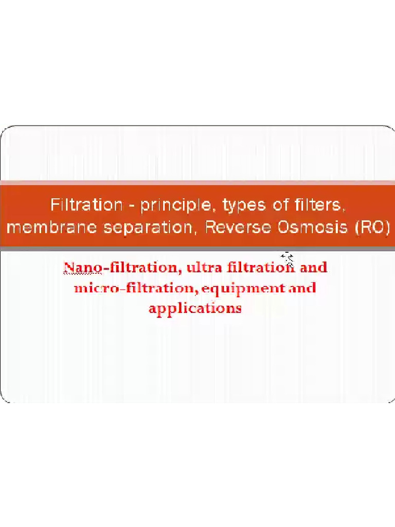 L29 Filtration 1 | PDF
