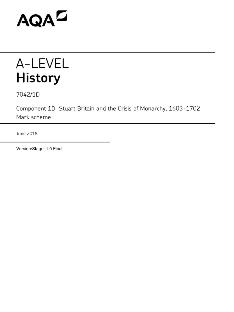 Aqa 70421D W MS Jun18 | PDF | Monarchy Of The United Kingdom | Parliament