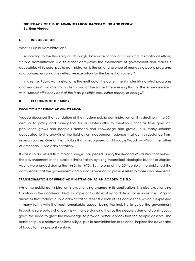 ABSTRACT - The Legacy of Public Administration | PDF | Public ...