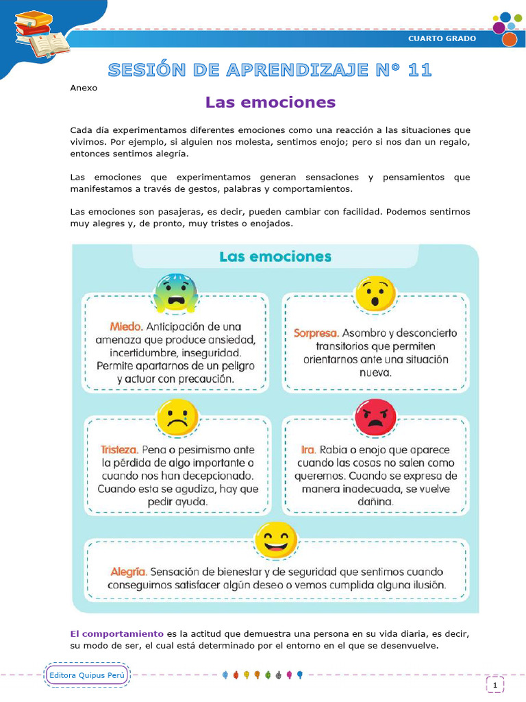 4TO GRADO Anexo de Sesiones de Aprendizaje - Semana 2 - UD II - Editora Quipus Perú | PDF ...