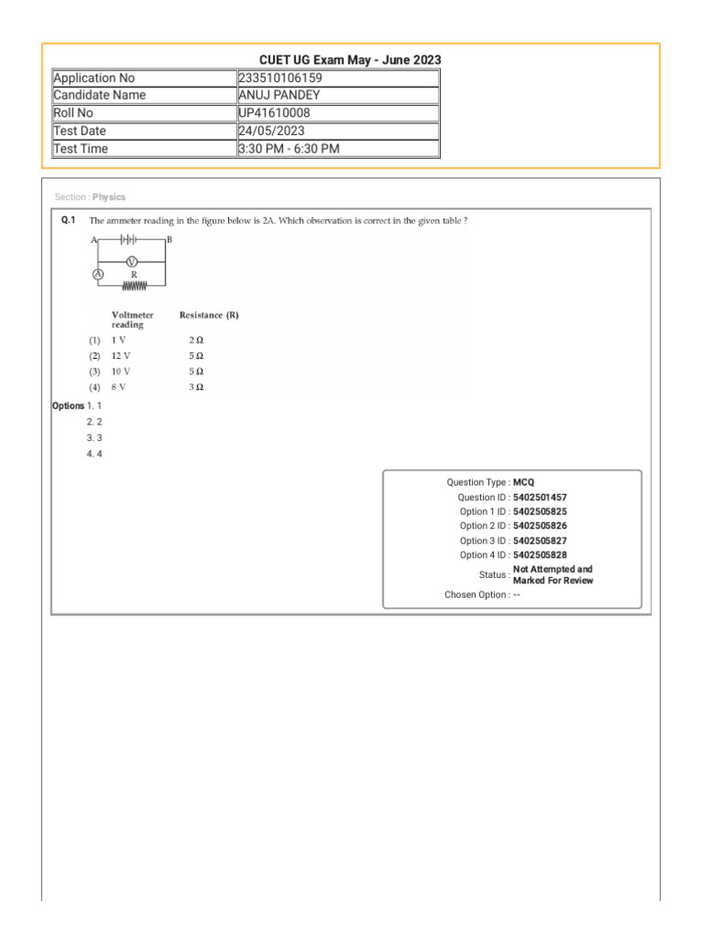 Cuet PCM Answerkey | PDF | Multiple Choice | Standardized Tests