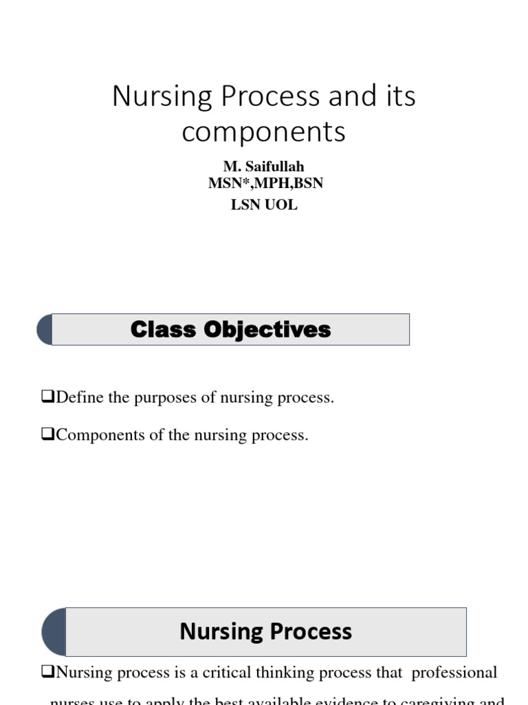 Nursing Process: Key Components & Steps | PDF | Nursing | Physical ...