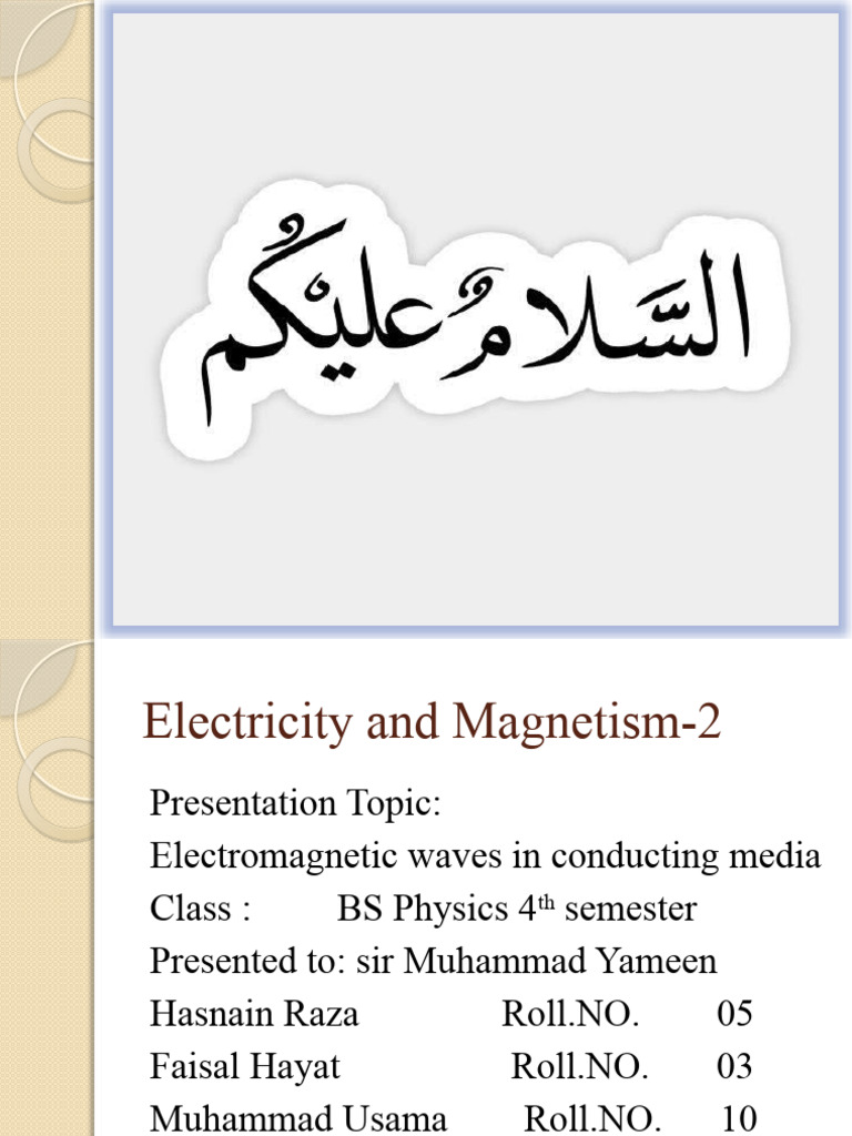 E.M Waves in Conductor Media | PDF | Waves | Attenuation
