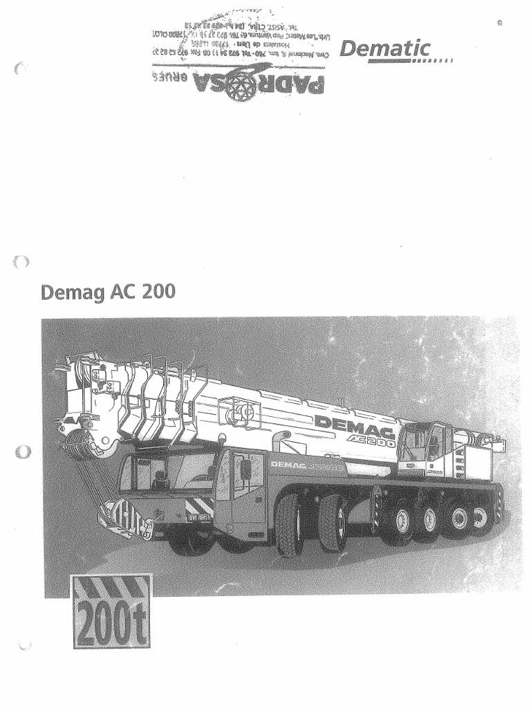 Grua Demag 200 TN Padrosa | PDF