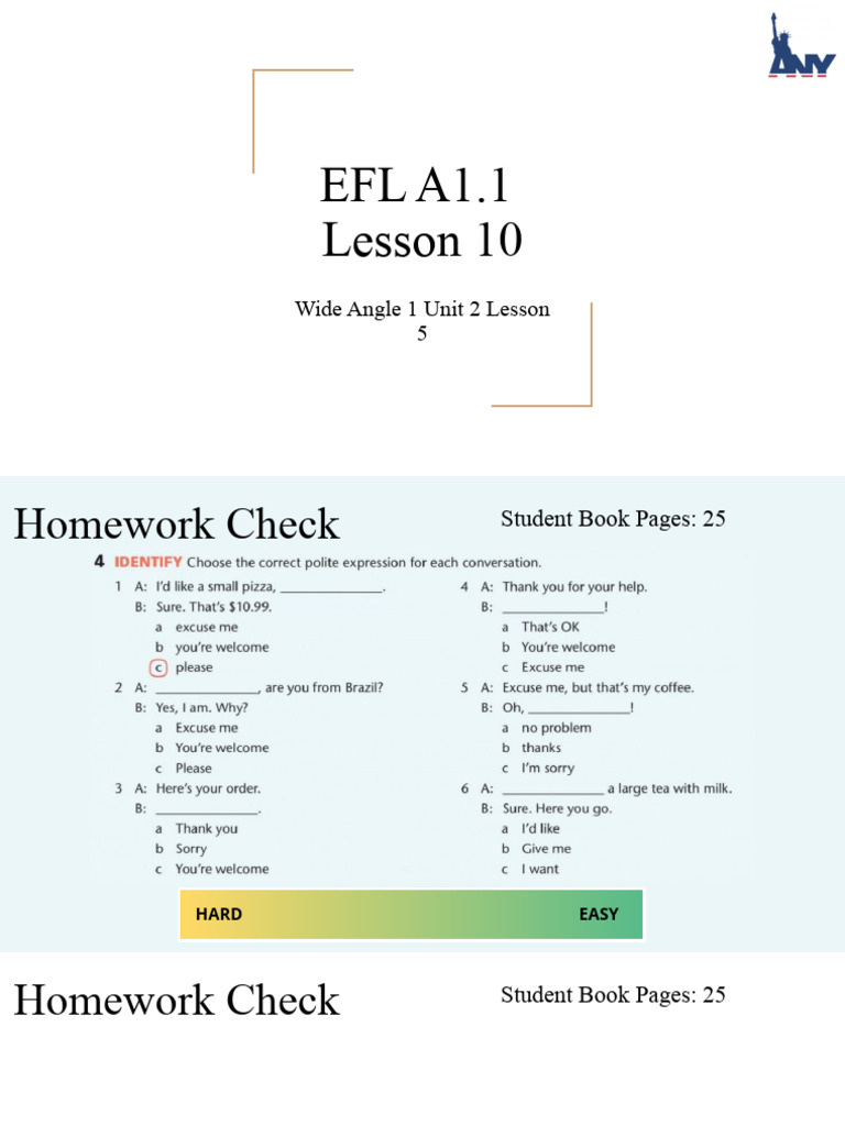 EFL A1.1 Lesson 10 | PDF | Wellness