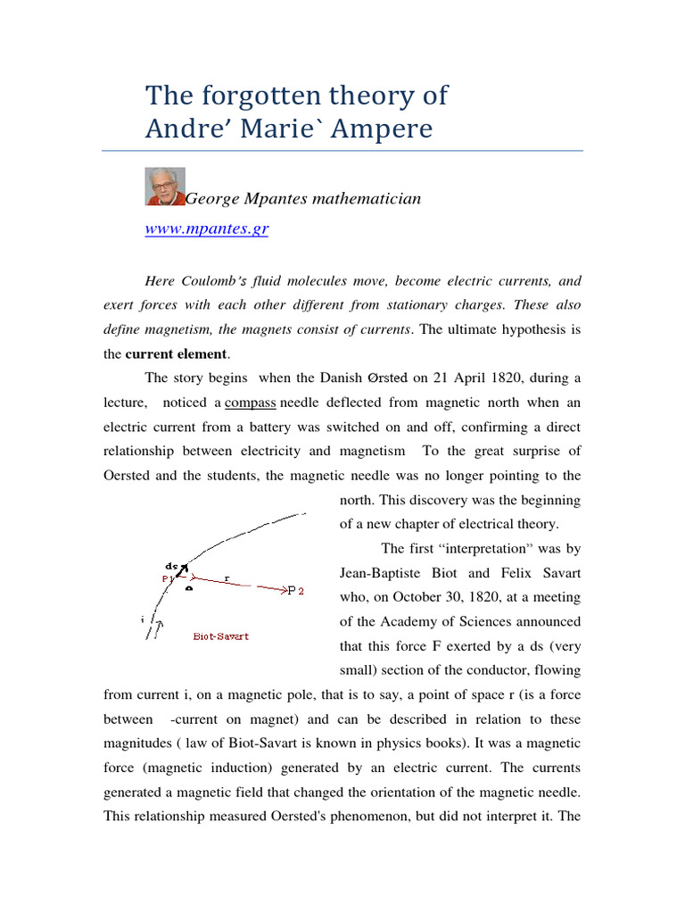 The Forgotten Theory of AndreMarie Amper | PDF | Magnetic Field ...