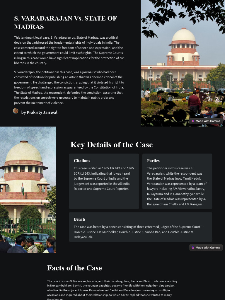 Varadarajan v. State of Madras Summary | PDF | Legal Guardian | Justice