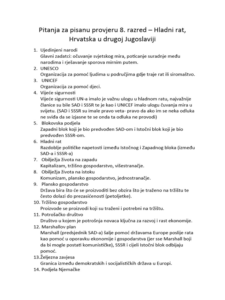 Hladni Rat I Druga Jugoslavija | PDF