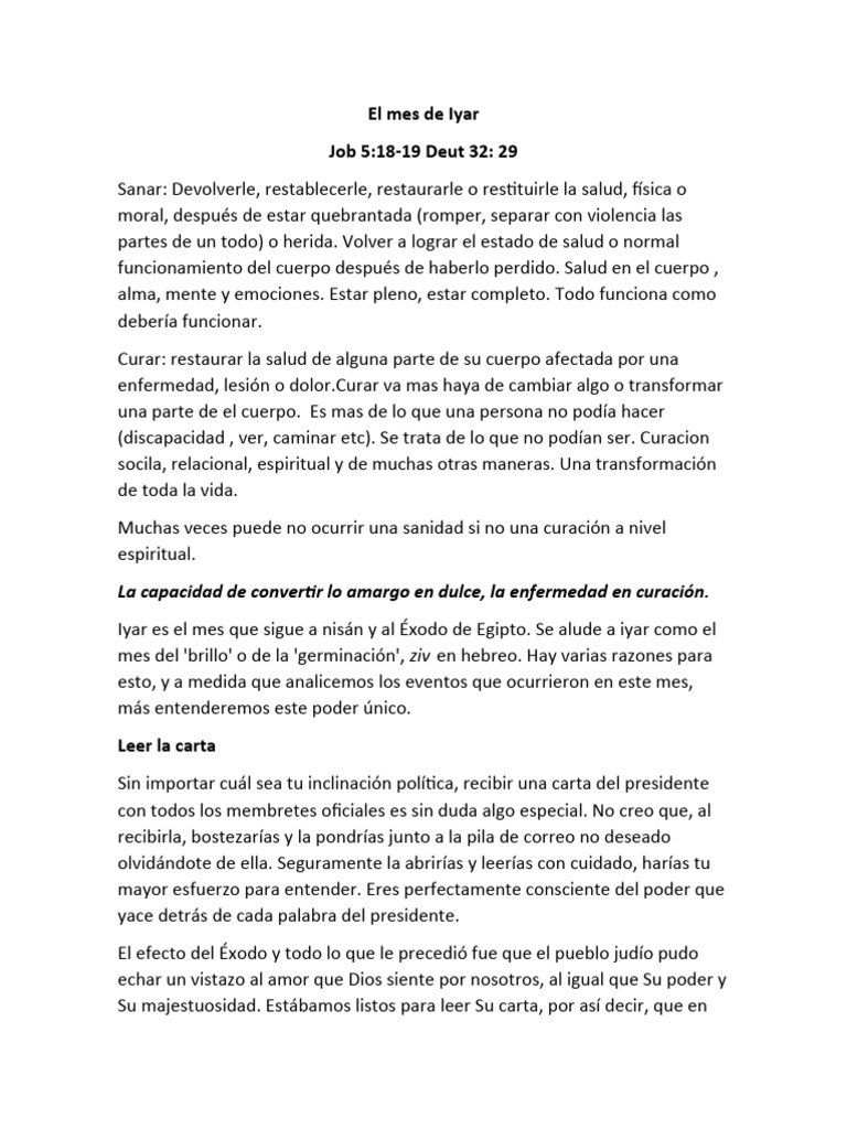 Significado del Mes de Iyar en la Sanación | PDF | Estilo de vida