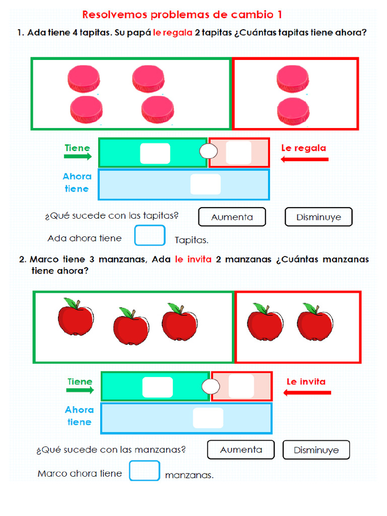Ficha Resolvemos Problemas de Cambio 1 | PDF