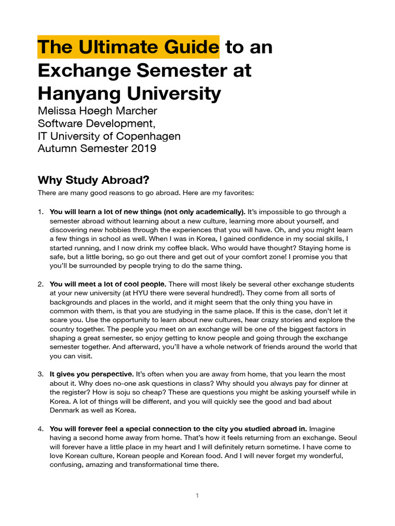 III Hanyang University - Autumn 2019 PDF | PDF | Dormitory | Korean Language