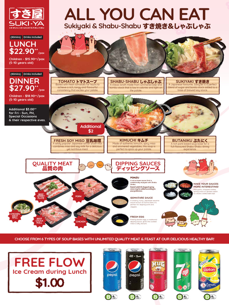 Sukiya A3 Menu Old PDF Japanese Cuisine Sauce