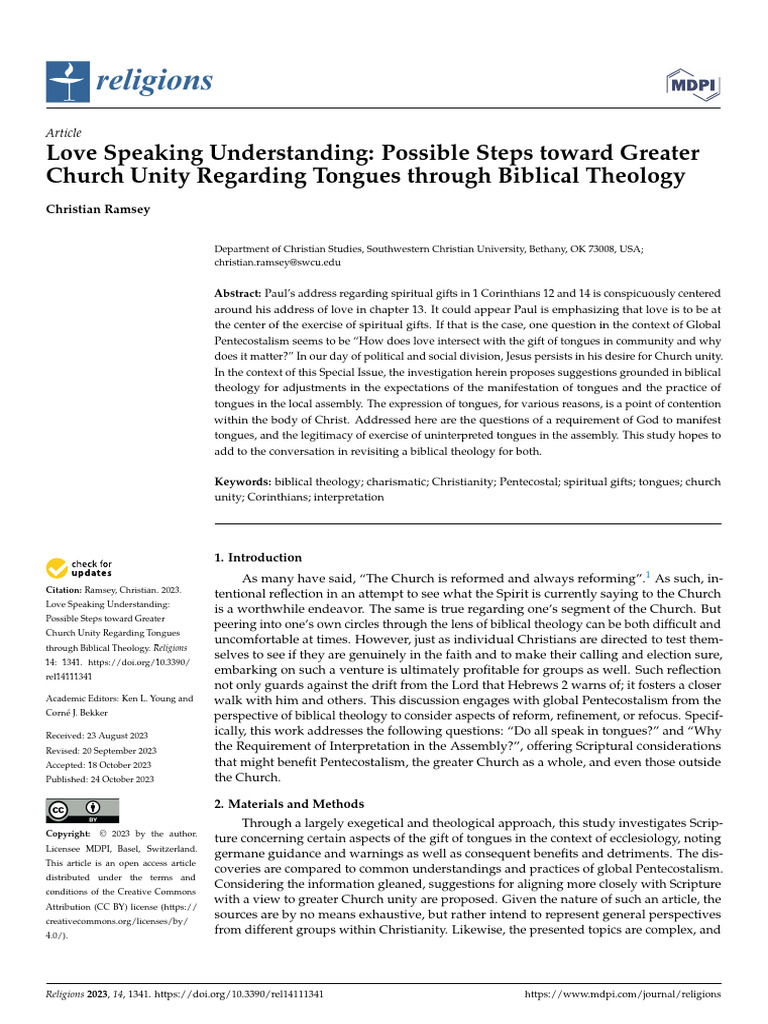 1 Love Speaking Understanding - Possible Steps Toward Greater Church ...