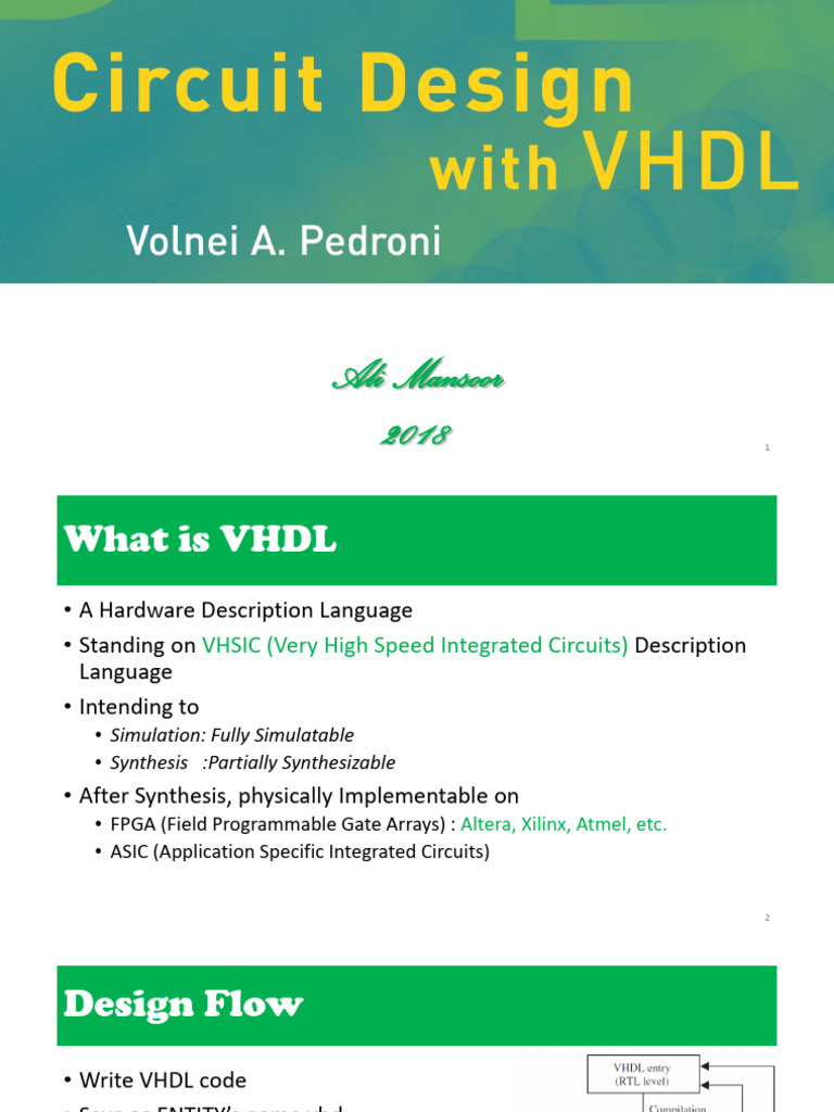 VHDL Mansoor - Sessions1 - Session2 | PDF | Field Programmable Gate Array | Vhdl