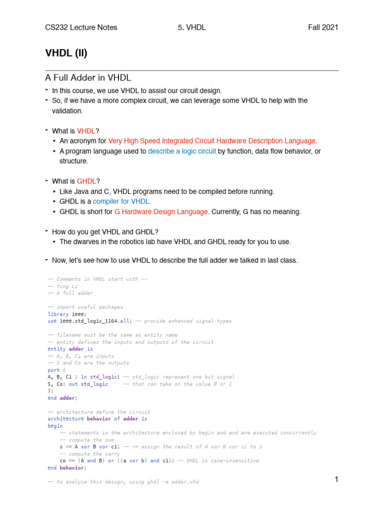 5 VHDL (Ii) | PDF | Vhdl | Computer Programming 5 VHDL (Ii) | PDF | Vhdl | Computer Programming