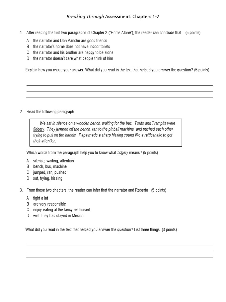 01-02 Breaking Through Assessment | PDF