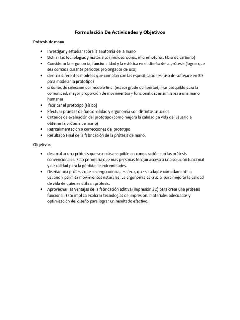 Formulacion de Actividades y Objetivos | PDF | Arte | Informática