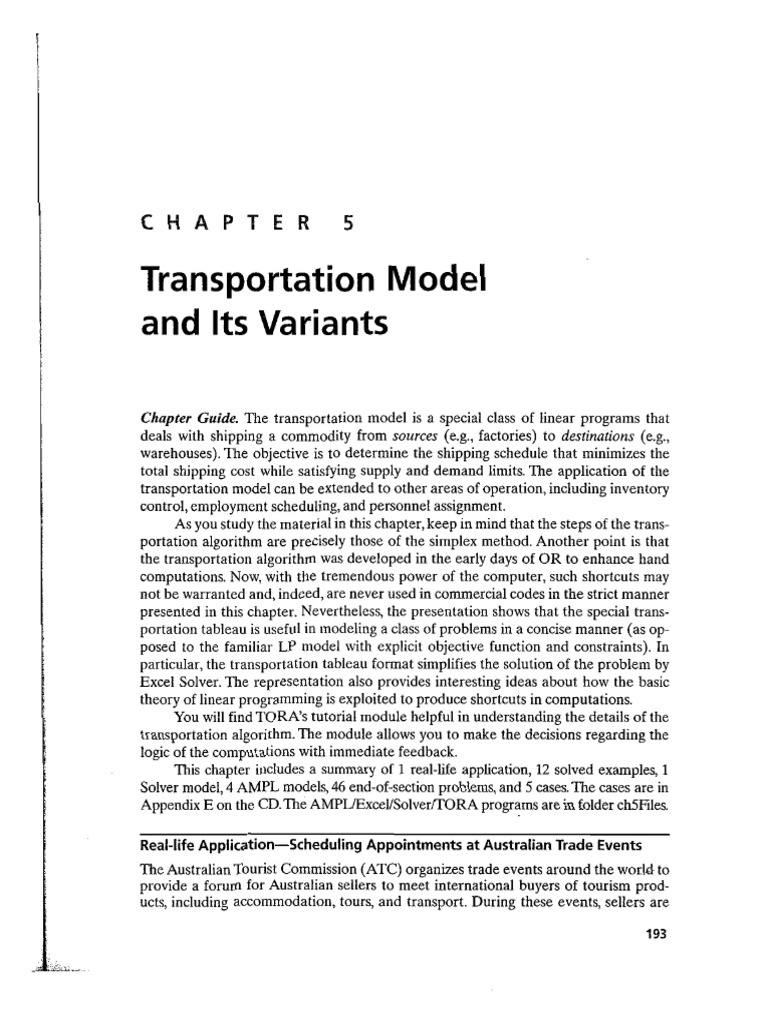 Transportation Model | PDF