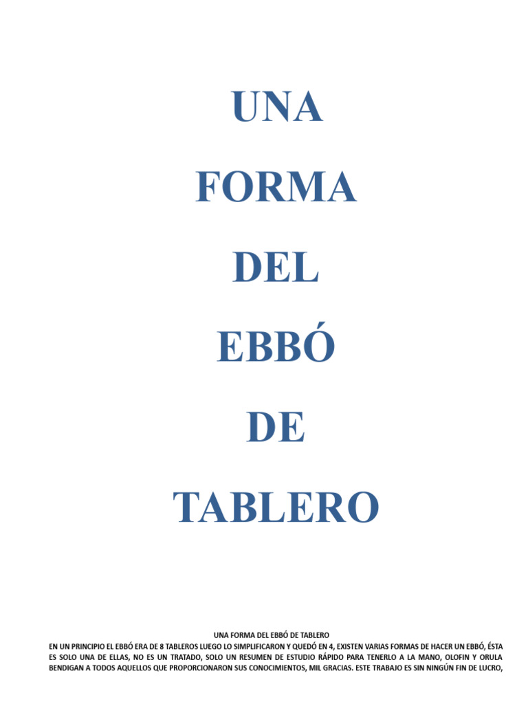 El Ebbó de Tablero-1 | PDF | Religiones religiosas | Creencia religiosa ...
