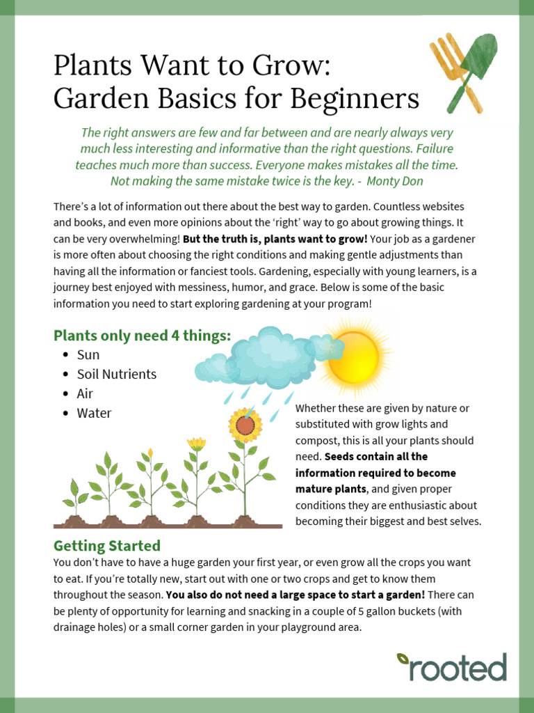 Plants Want To Grow Garden Basics For Beginners | PDF | Seed | Frost