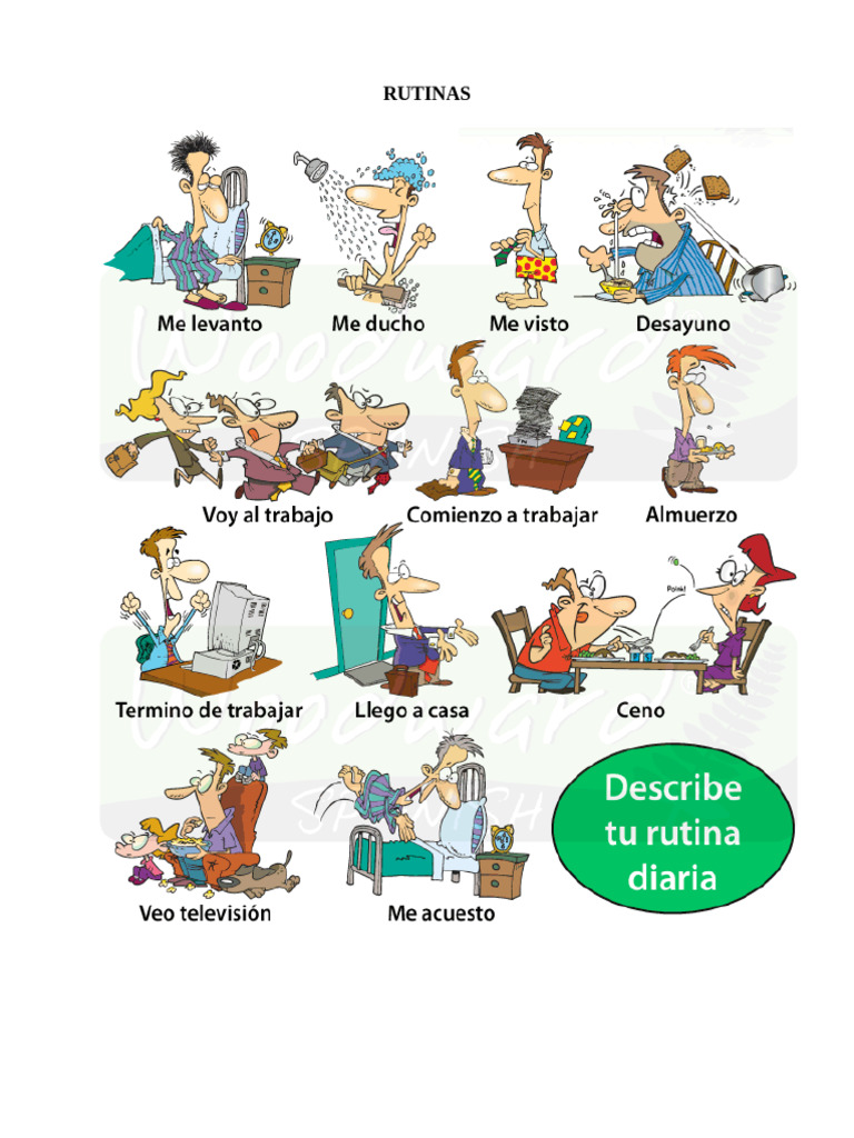 Rutina diaria y hábitos personales | PDF | Almuerzo | Cocina