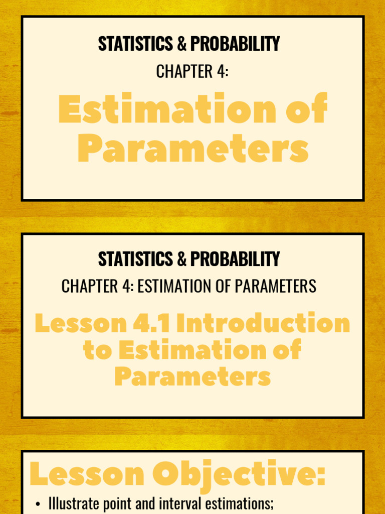 Lesson 4.1 Estimation of Parameters | PDF