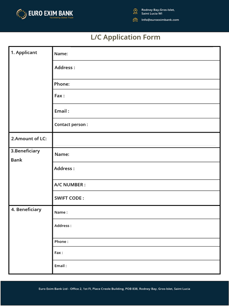 Letterof Credit Request Form | PDF | Letter Of Credit | Banking Technology
